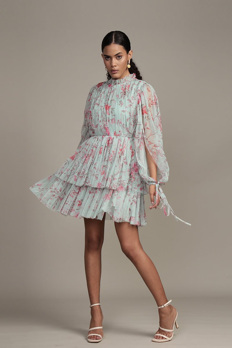 Randee Mini Dress in Sage Print