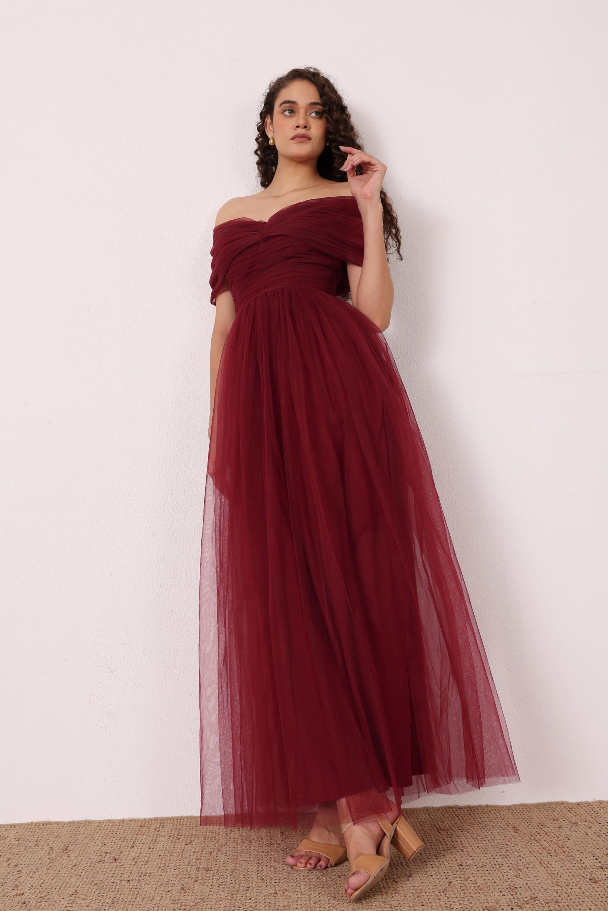 Gillian Maxi Dress in Wine